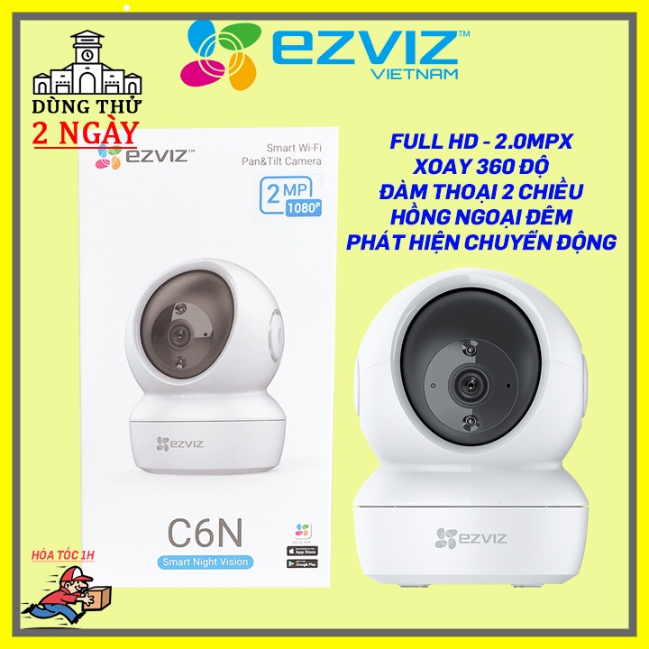 Camera wifi EZVIZ C6N 2.0 Full HD, bản 2022 siêu nét, hồng ngoại đêm ...