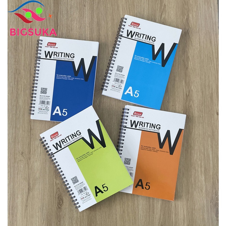 Sổ lò xo A5 kẻ ngang 200 trang Uni Plus/Grand BIGSUKA | Shopee Việt Nam