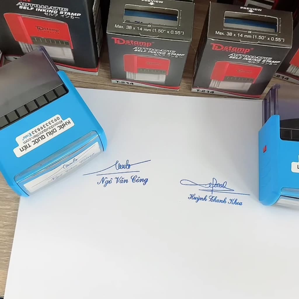 Con Dấu Chữ Ký Kèm Tên, Làm Con Dấu Theo Yêu Cầu Có Mực Sẵn Kích Thước ...