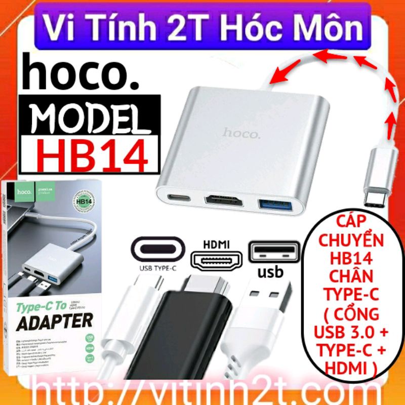 Hub Chuyển Type C Ra USB 3.0 , HDMI & PD 2.0 Hoco HB14 Chính Hãng ...