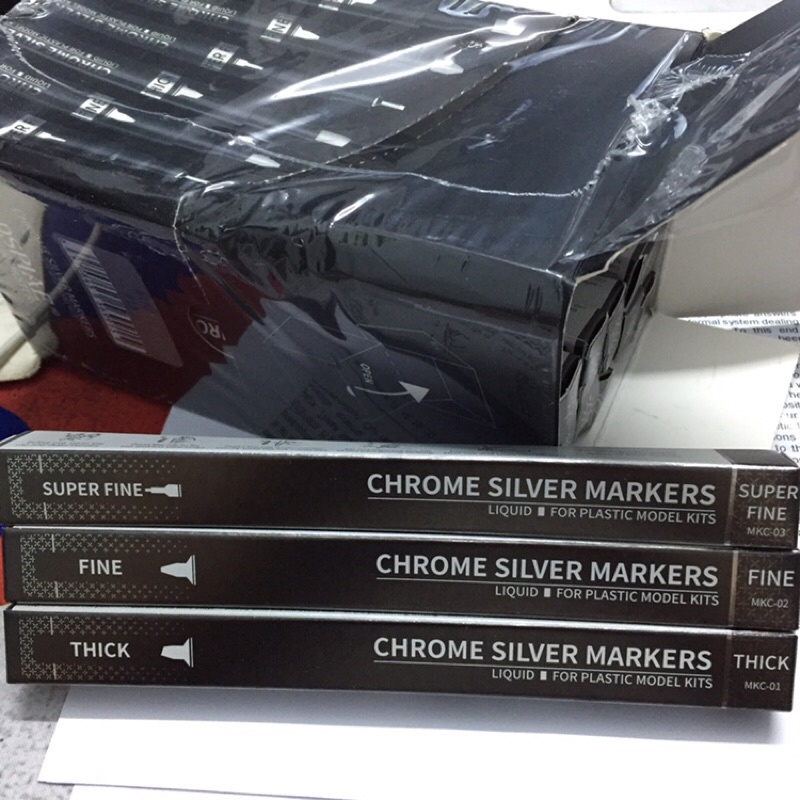 [1/7] Sơn: Bút DSPIAE Chrome Silver Markers Thick-Fine-Super Fine MKC01 ...