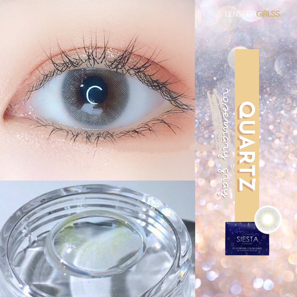 Kính áp tròng xám nhũ SIESTA QUARTZ GRAY dành cho mắt nhạy cảm chính hãng SIESTA | Lens cận ...