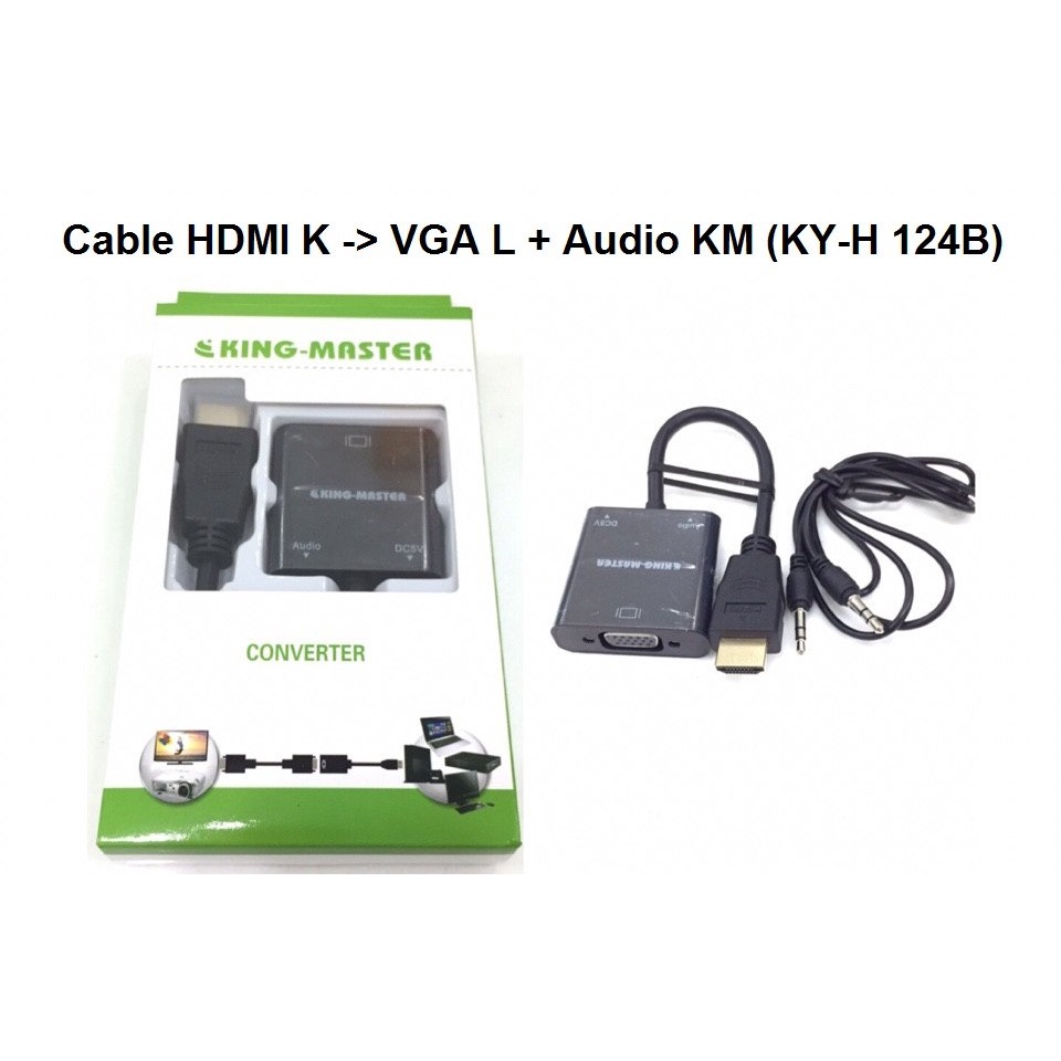 Cáp HDMI sang VGA + AUDIO KINGMASTER (KY-H 124B) | Shopee Việt Nam