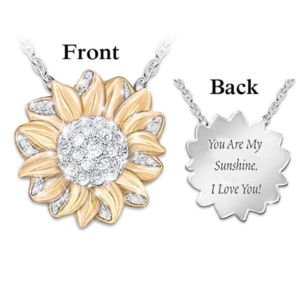 Vòng cổ Zirconia pha lê hoa hướng dương vàng dành cho nữ You Are My ...