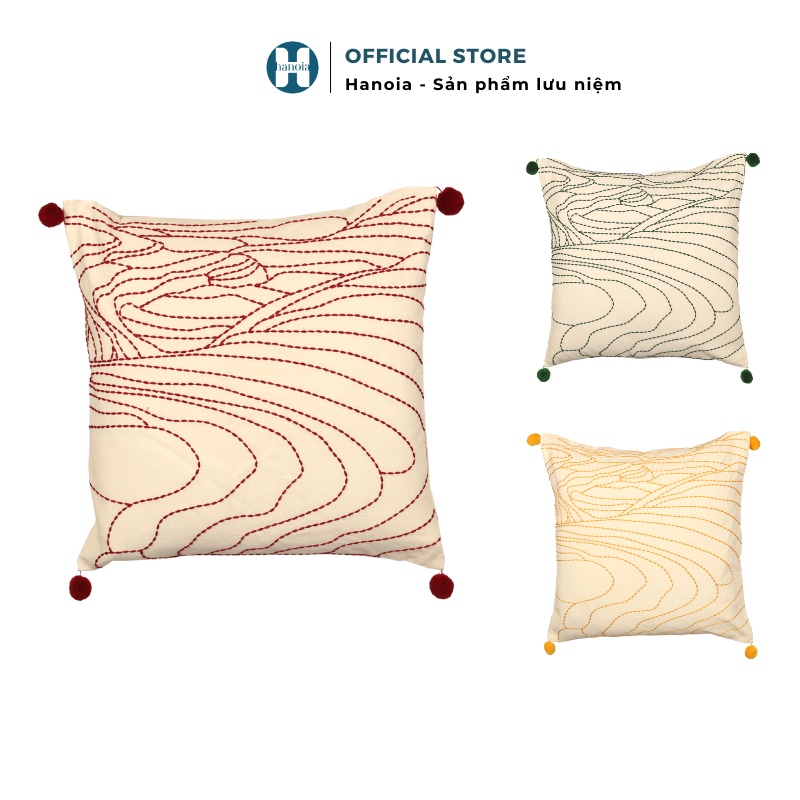 Vỏ gối vuông thổ cẩm thêu RUỘNG BẬC THANG Hanoia | Shopee Việt Nam