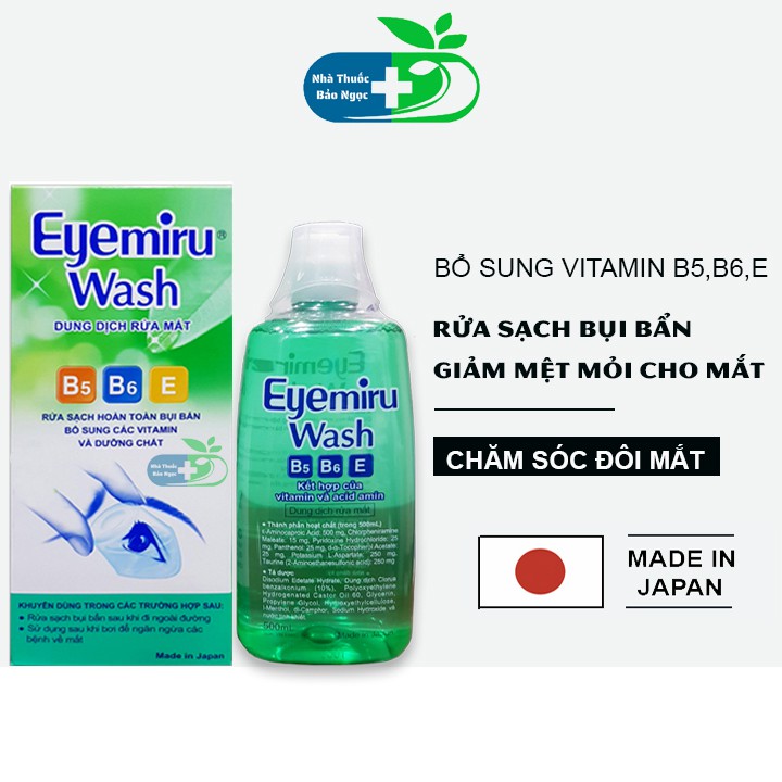 Dung dịch rửa mắt Eyemiru Wash 500ml , nước rửa mắt Nhật Bản | Shopee ...
