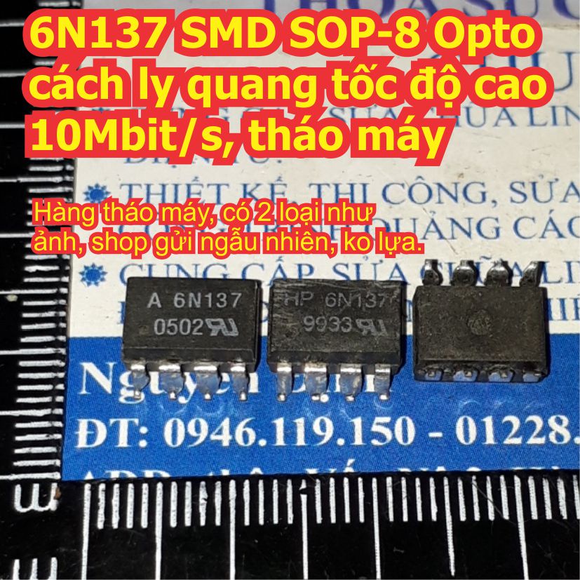 5 con 6N137 SMD SOP-8 Opto cách ly quang tốc độ cao 10Mbit/s, tháo máy kde8184 | Shopee Việt Nam