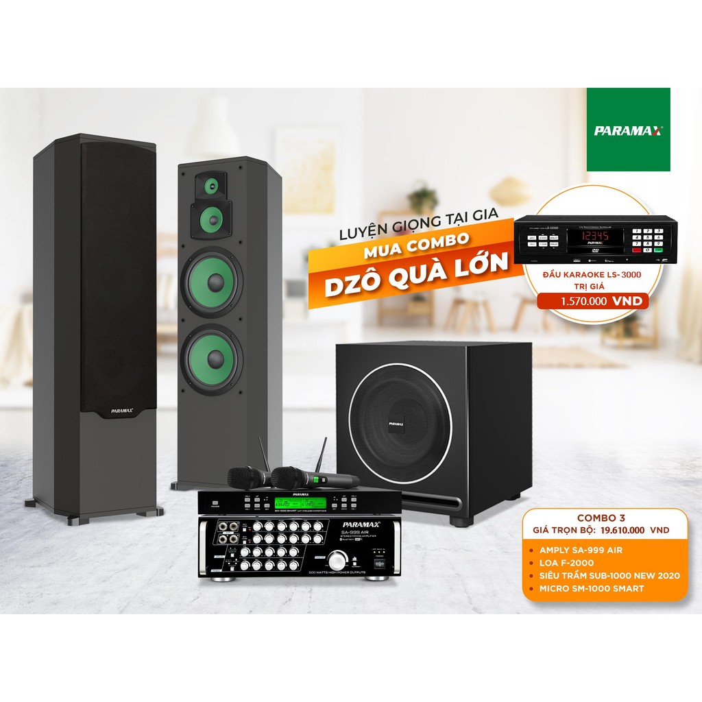 [Mã ELHACE giảm 4% đơn 300K] Bộ sản phẩm Paramax 3 + Đầu karaoke ...