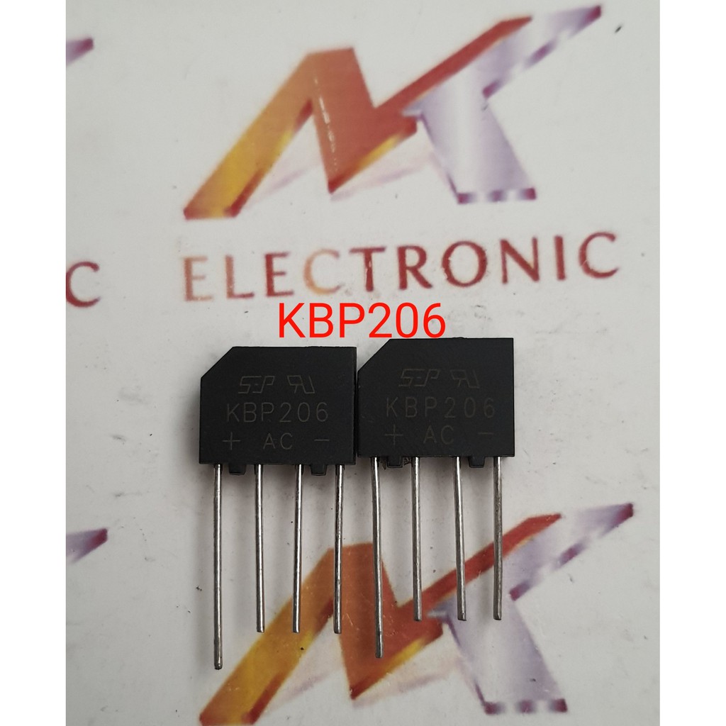 Cầu chỉnh lưu KBP206 206 2A 600V chân tròn nguyên bản hoàn toàn mới ...