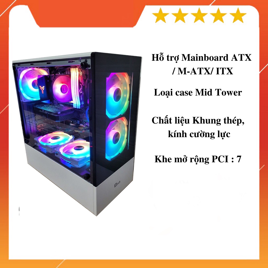 Vỏ Case Gaming Xtech F2 màu trắng 2 mặt kính cường lực hàng chính hãng ...
