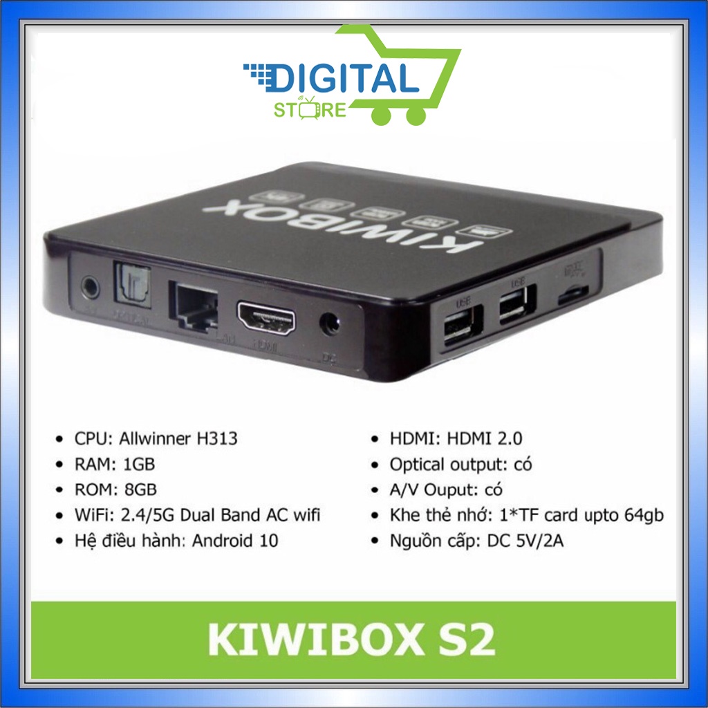 Kiwi box S2+ Smart tivibox xem truyền hình, youtube, lướt web miễn phí ...