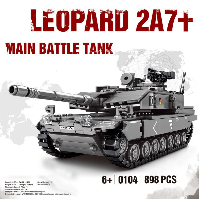 (CÓ SẴN) Lắp ráp xe tank Leopard 2A7+ main battle tank 0104 Xe tăng ...