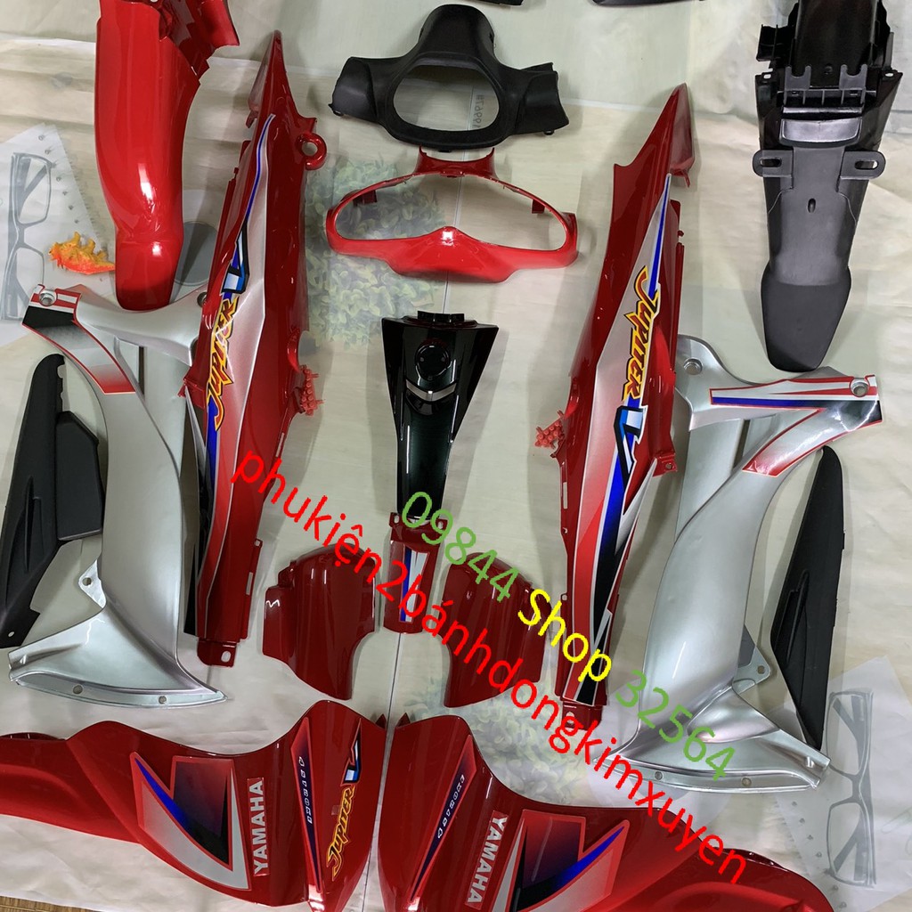 Bộ Dàn áo - Vỏ nhựa xe Jupiter V màu Đỏ -nhựa trắng nguyên sinh cao cấp | Shopee Việt Nam