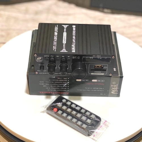 Amply mini 12v bluetooh AK-380 công suất 40w x 40w loại tốt, tiếng ra 2 ...