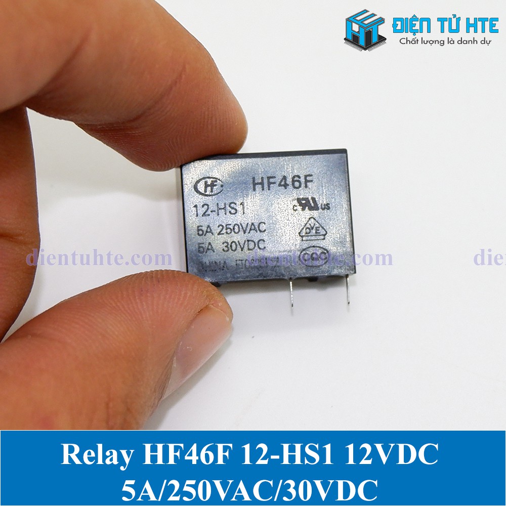 Relay 12V 4 chân HF46F 12-HS1 tiếp điểm thường mở 5A - chính hãng HONGFA | Shopee Việt Nam