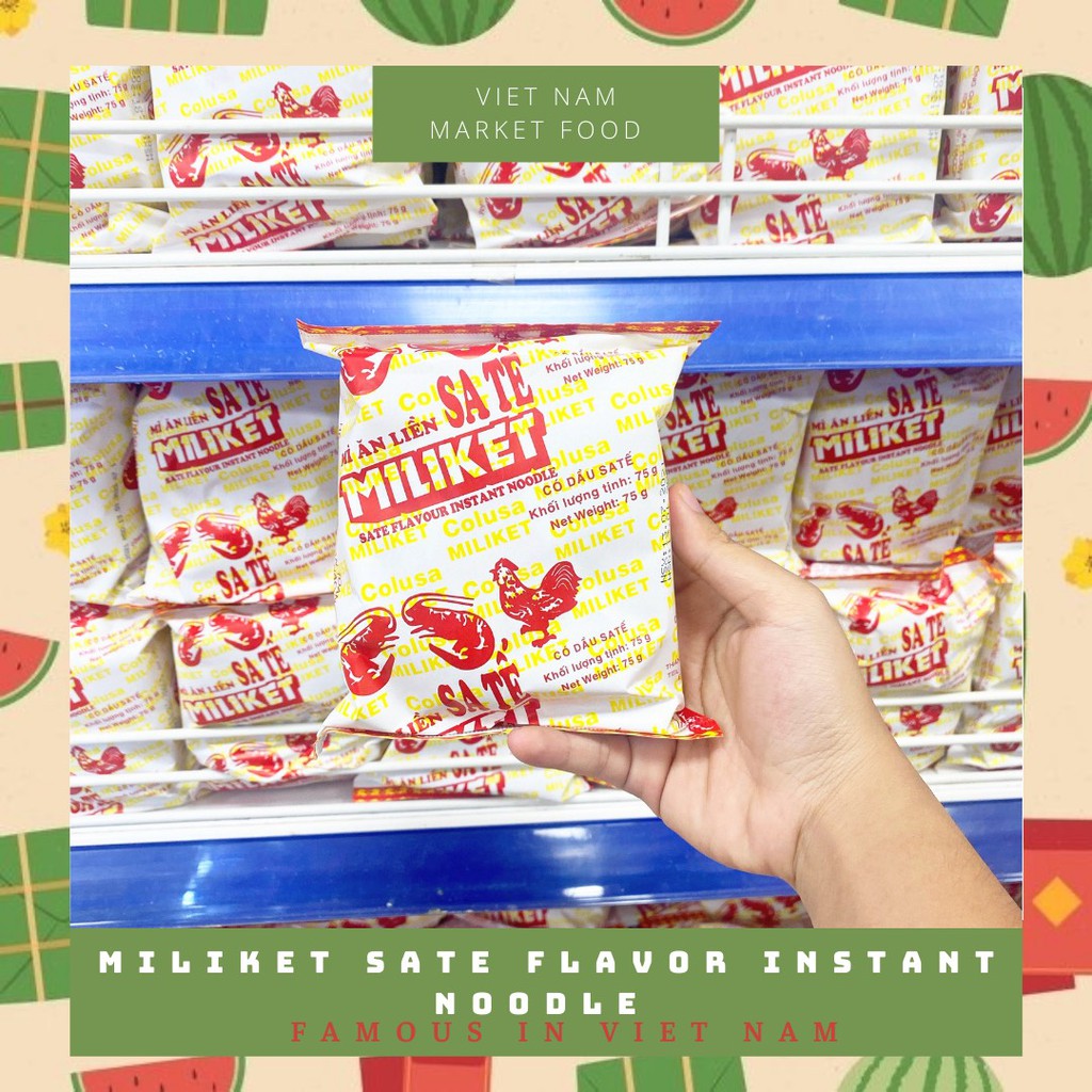VIET NAM Miliket sate flavor instant noodle - Mì ăn liền miliket dầu sa ...