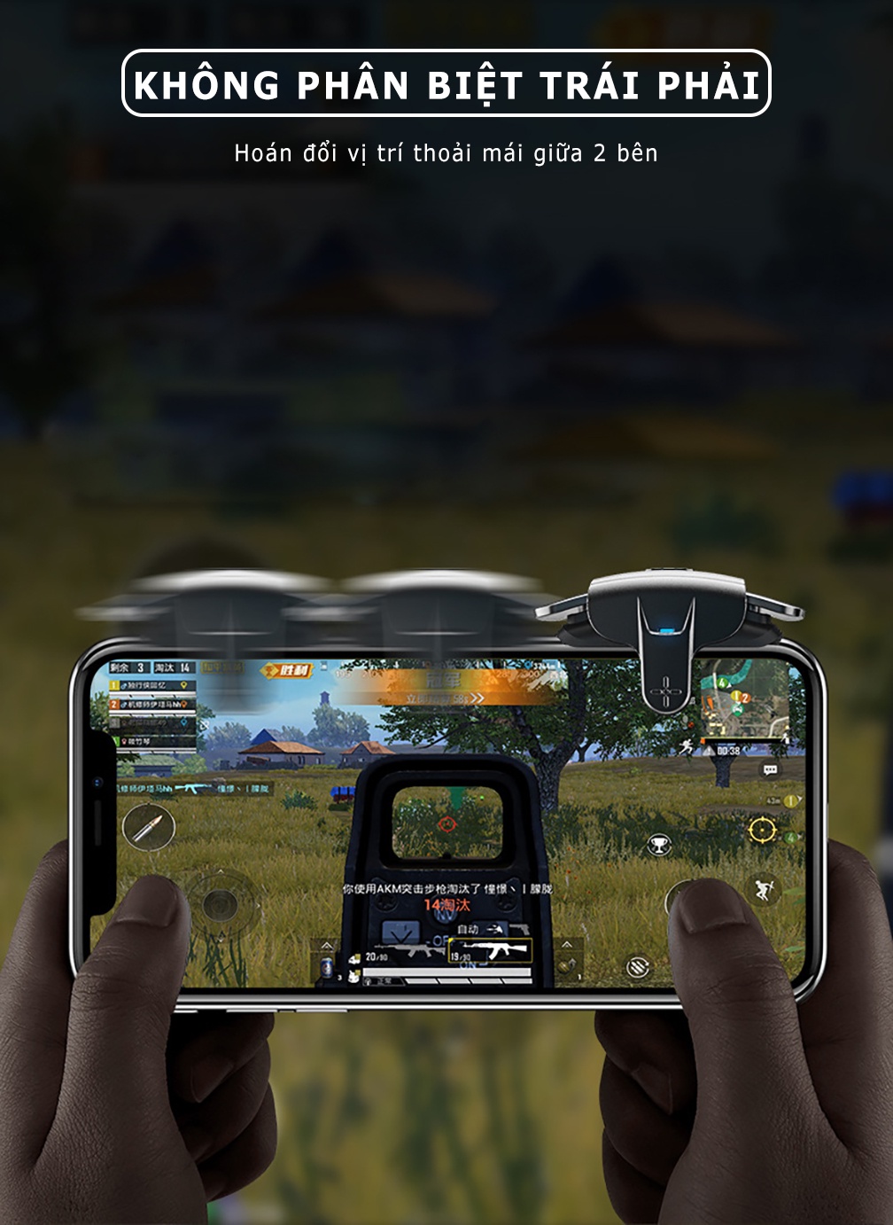 Nút bắn pubg auto tap SIDOTECH MEMO AK05 hỗ trợ ghìm tâm thao tác 4 ngón với 4 chế độ tap chơi ...