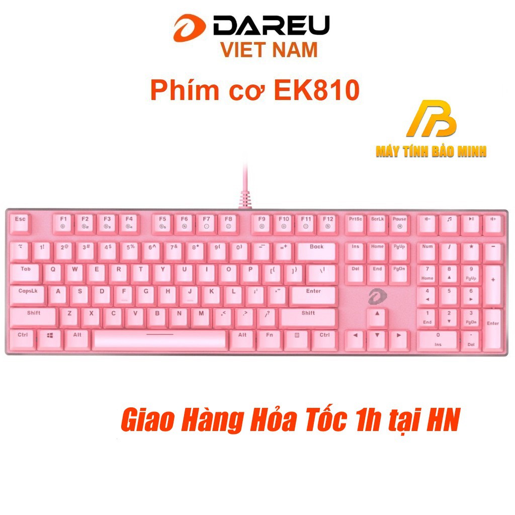 Bàn Phím Cơ Gaming DAREU EK810 Queen Pink (MULTI-LED, Blue/ Brown/ Red ...