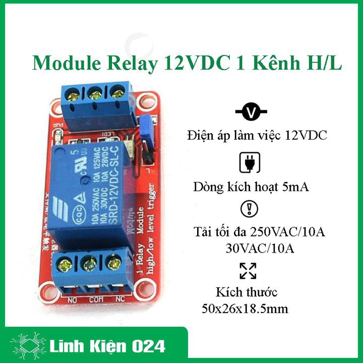 Module Relay 12VDC 1 Kênh H/L | Shopee Việt Nam