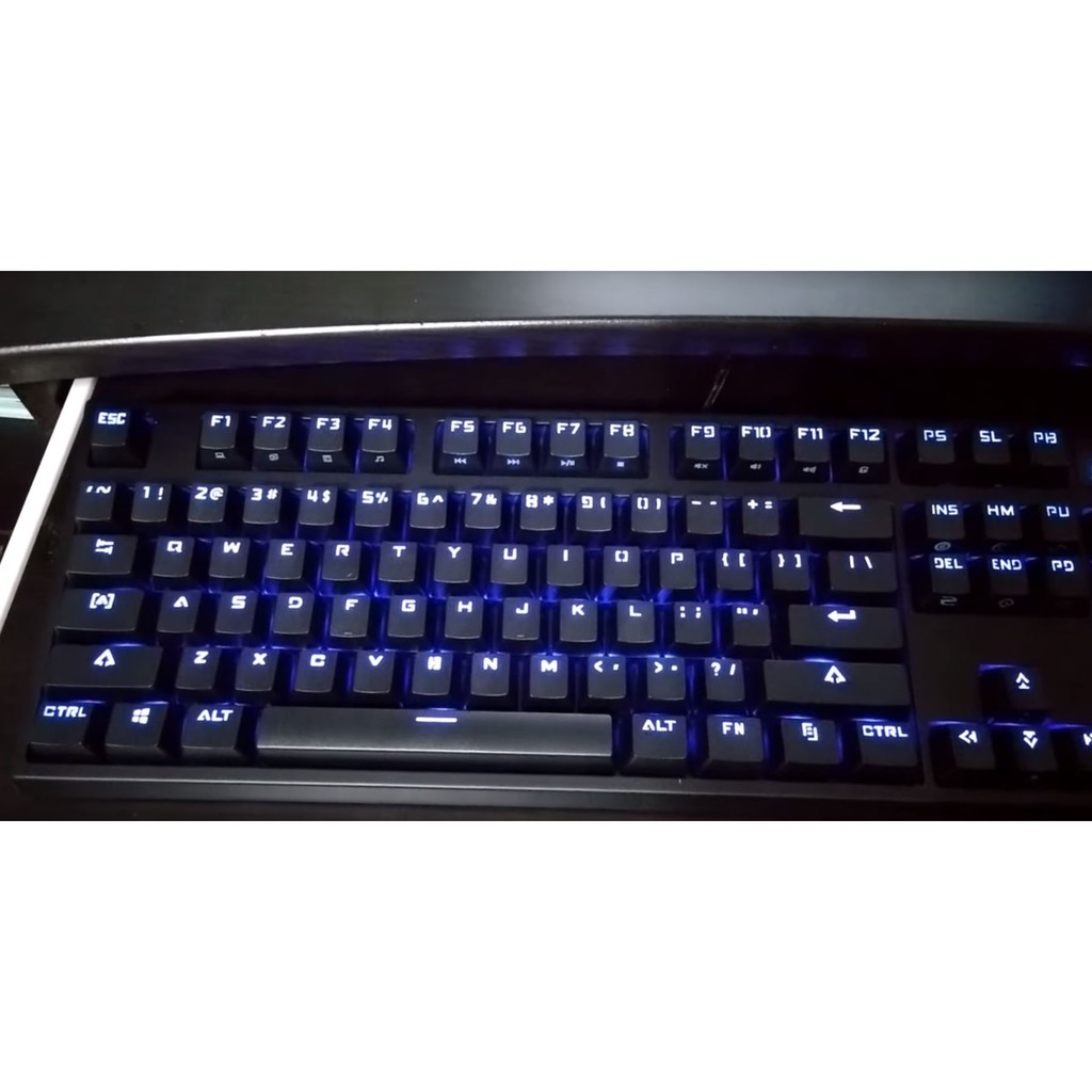Bàn phím cơ keycool 87, switch red cherry led blue | Shopee Việt Nam