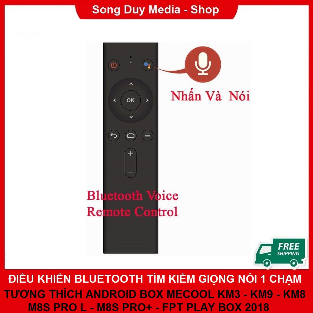Điều khiển Remote Bluetooth tìm kiếm giọng nói cho Android box Mecool M8s pro L - KM1 - KM3 ...