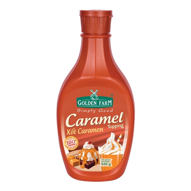 Sốt Golden Farm Topping các vị Chocolate, Caramel, Dâu, Matcha chai ...