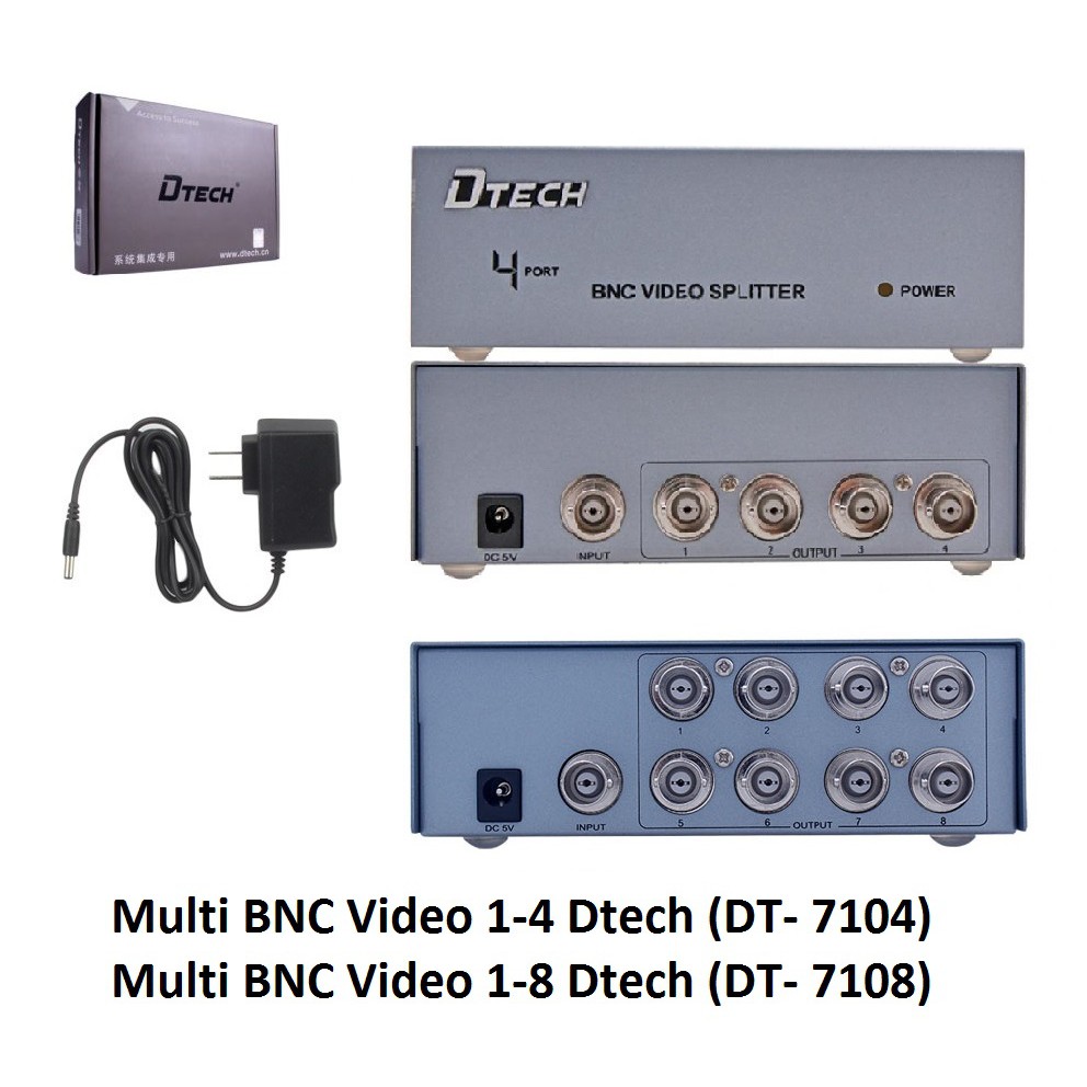 BỘ CHIA TÍN HIỆU BNC VIDEO TỪ 1 SANG 4 CỔNG DTECH DT 7104 , SANG 8 CỔNG DT 7108 | Shopee Việt Nam