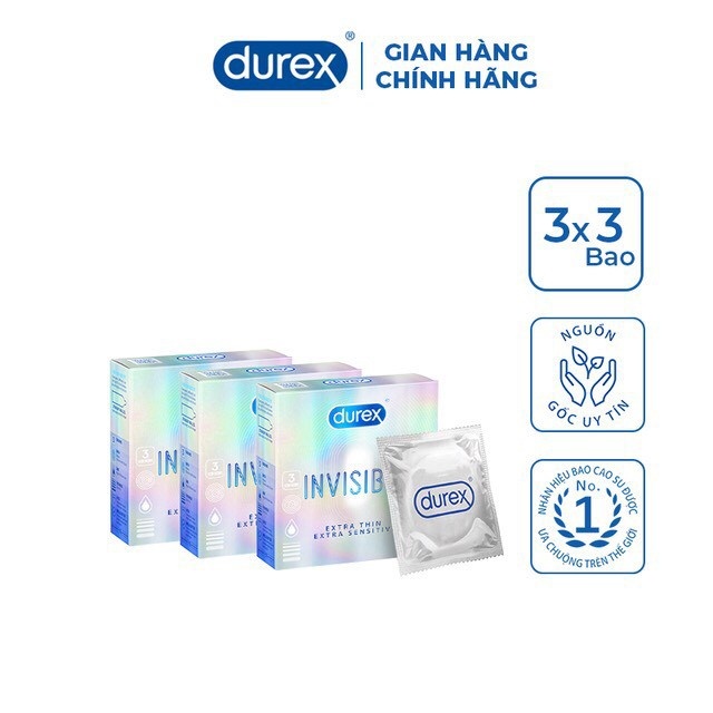 Bộ 3 Hộp Durex Invisible - BCS SIÊU MỎNG - Hộp 3 cái | Shopee Việt Nam