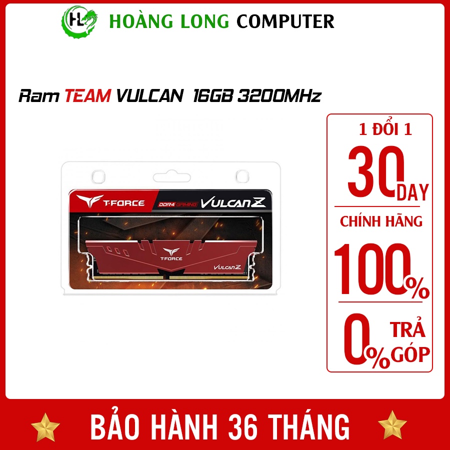 Ram TEAM Vulcan Z 16GB DDR4 bus 3200 RAM PC 16G màu đỏ Hàng Chính Hãng Bảo Hành 36 Tháng - Hoàng ...