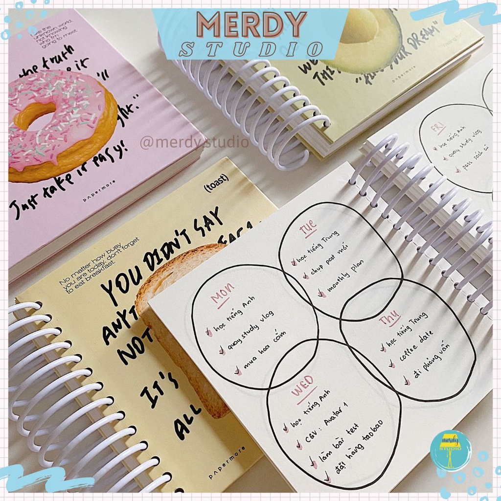 PAPERMORE Breakfast Notebook - Sổ lò xo siêu to 200 trang 2 layout ...