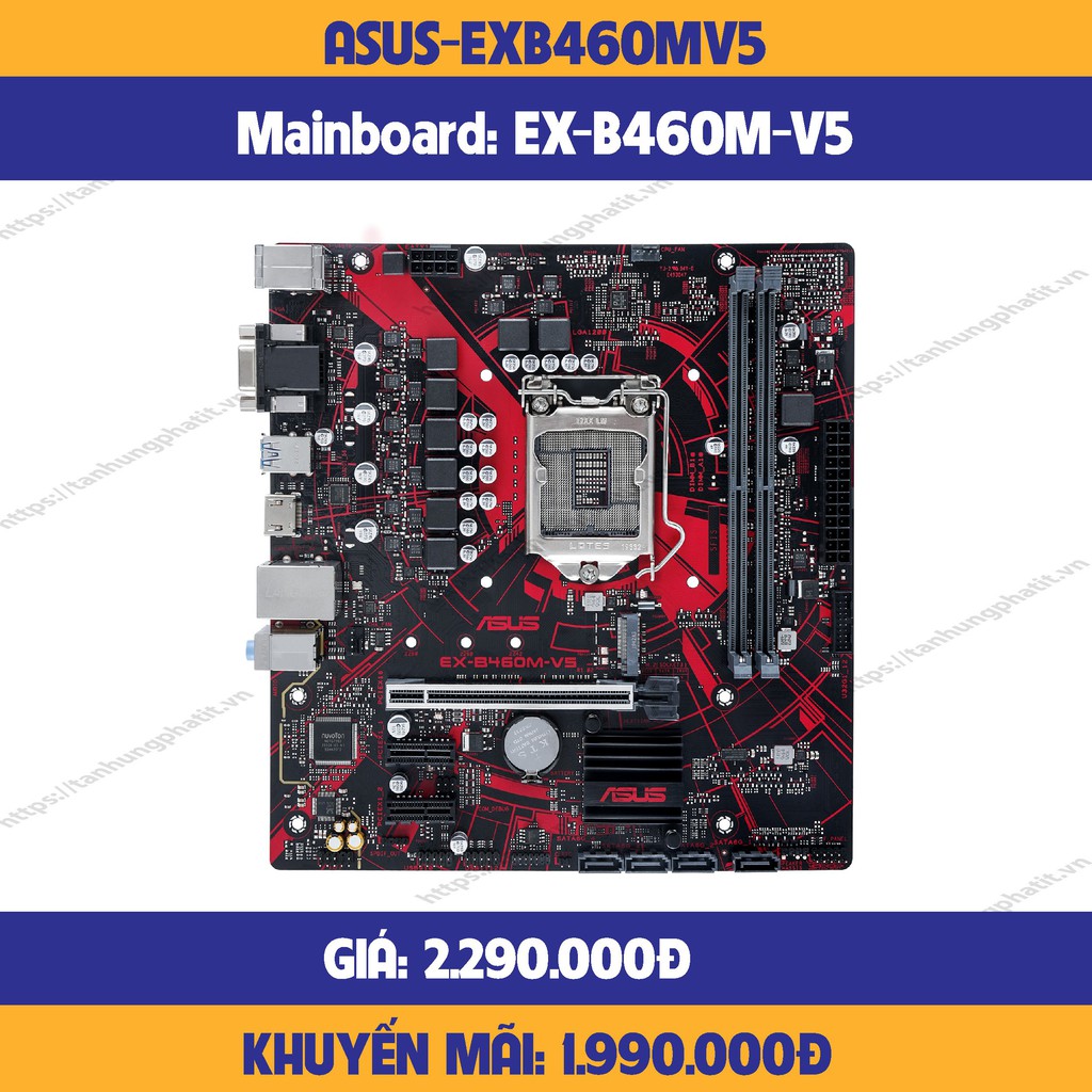 Mainboard ASUS EX-B460M-V5 (Intel B460, Socket 1200, m-ATX, 2 khe Ram ...