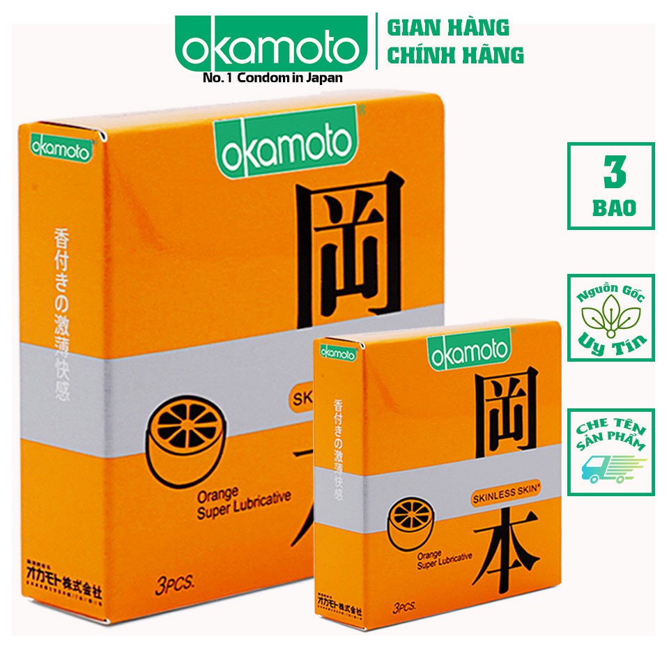 [ Combo 2 hộp ] Bao Cao Su Okamoto Skinless Skin Orange Lubricated ...