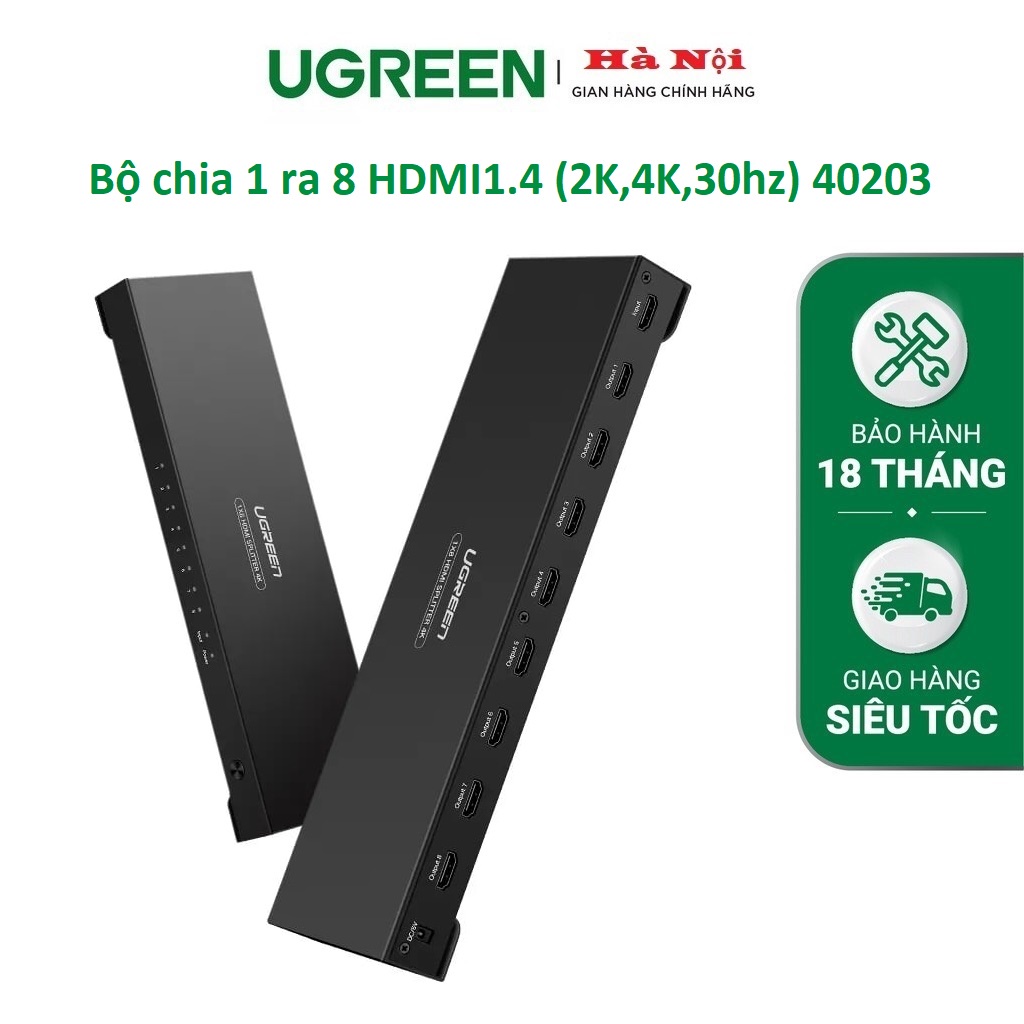 Bộ chia HDMI 1 ra 2, 1 ra 4, 1 ra 8 hỗ trợ Full HD Ugreen 40201, 40402, 40403 - Hàng Chính Hãng ...
