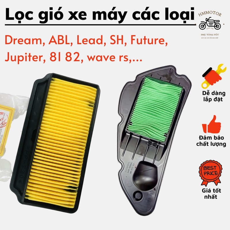Lọc gió xe máy các loại Dream, Wave, Ws110, ABl, Lead, SH | Shopee Việt Nam