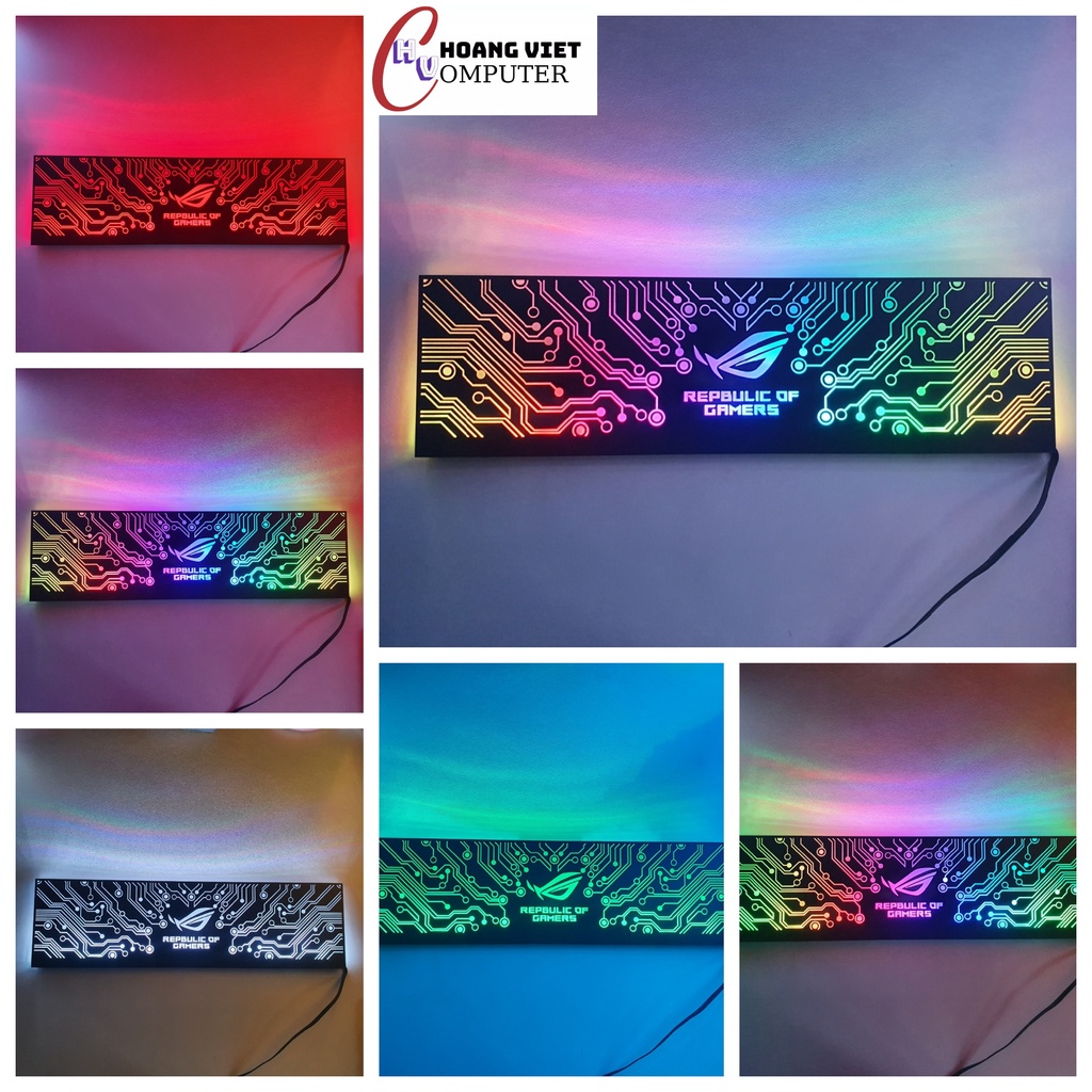 [RẺ NHẤT SHOPEE] Tấm che nguồn Led RGB logo ROG, đồng bộ màu Hub ...