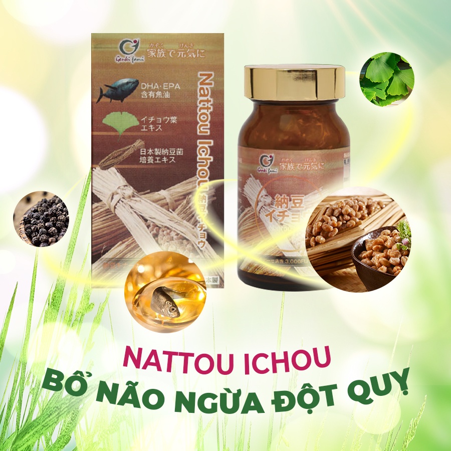 Bộ 2 hộp Natto Ichou ngừa đột quỵ Nhật Bản Nattokinase 3000 FU bổ não ...