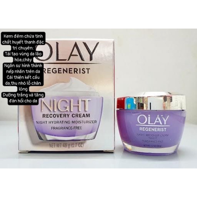 [ Hàng Mỹ Bao Check] Kem Olay Mỹ,Olay đêm tím dưỡng da ban đêm Olay Regenerist Night Recovery ...