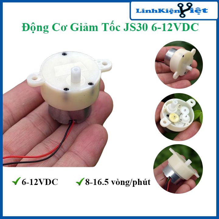 Động cơ giảm tốc JS30 điện áp 6-12VDC tốc độ 8-16.5 Vòng/phút | Shopee Việt Nam