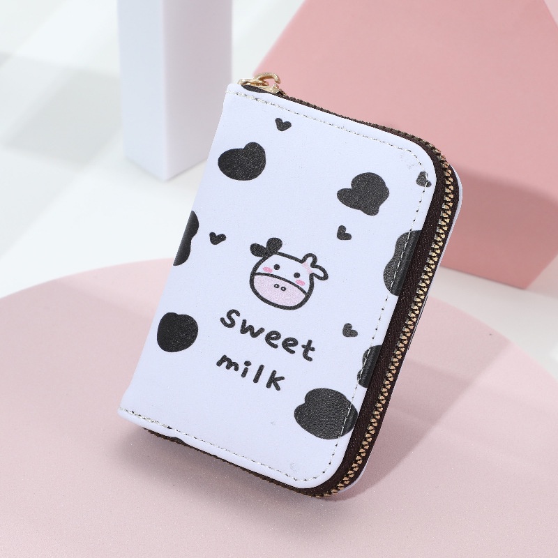 THANH LÝ - Ví nữ mini cao cấp hình bò sữa in 2 mặt nhiều ngăn VN012 ...