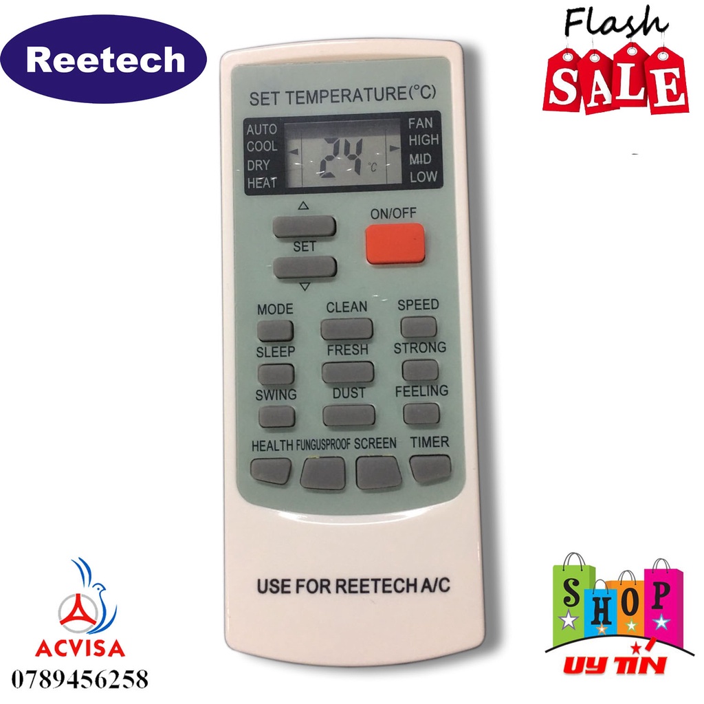 REMOTE MÁY LẠNH ,ĐIỀU KHIỂN ĐIỀU HÒA REETECH | Shopee Việt Nam