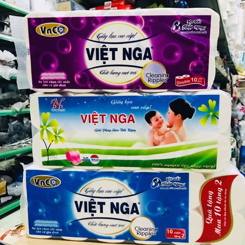 Giấy Vệ Sinh Việt Nga 10/12 cuộn (Không Lõi) | Shopee Việt Nam