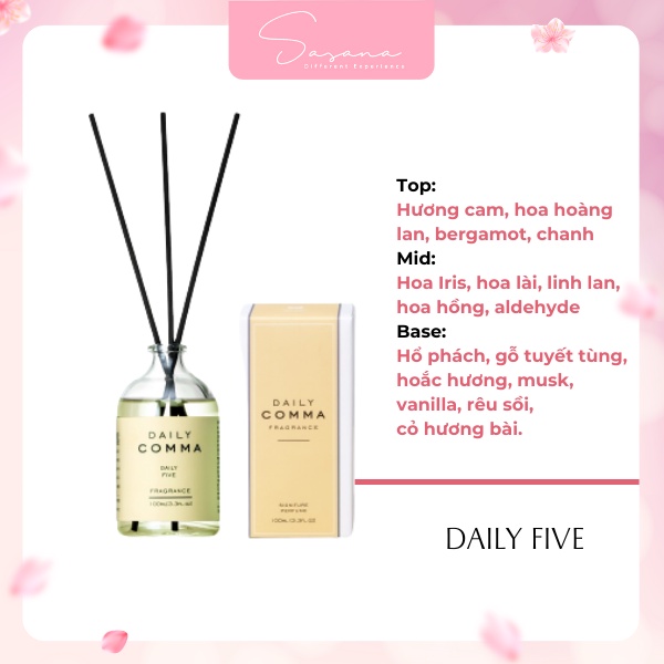 Tinh dầu tán hương Daily Five - BST Daily Comma Mini Diffuser - Nhập khẩu chính hãng (100ml ...