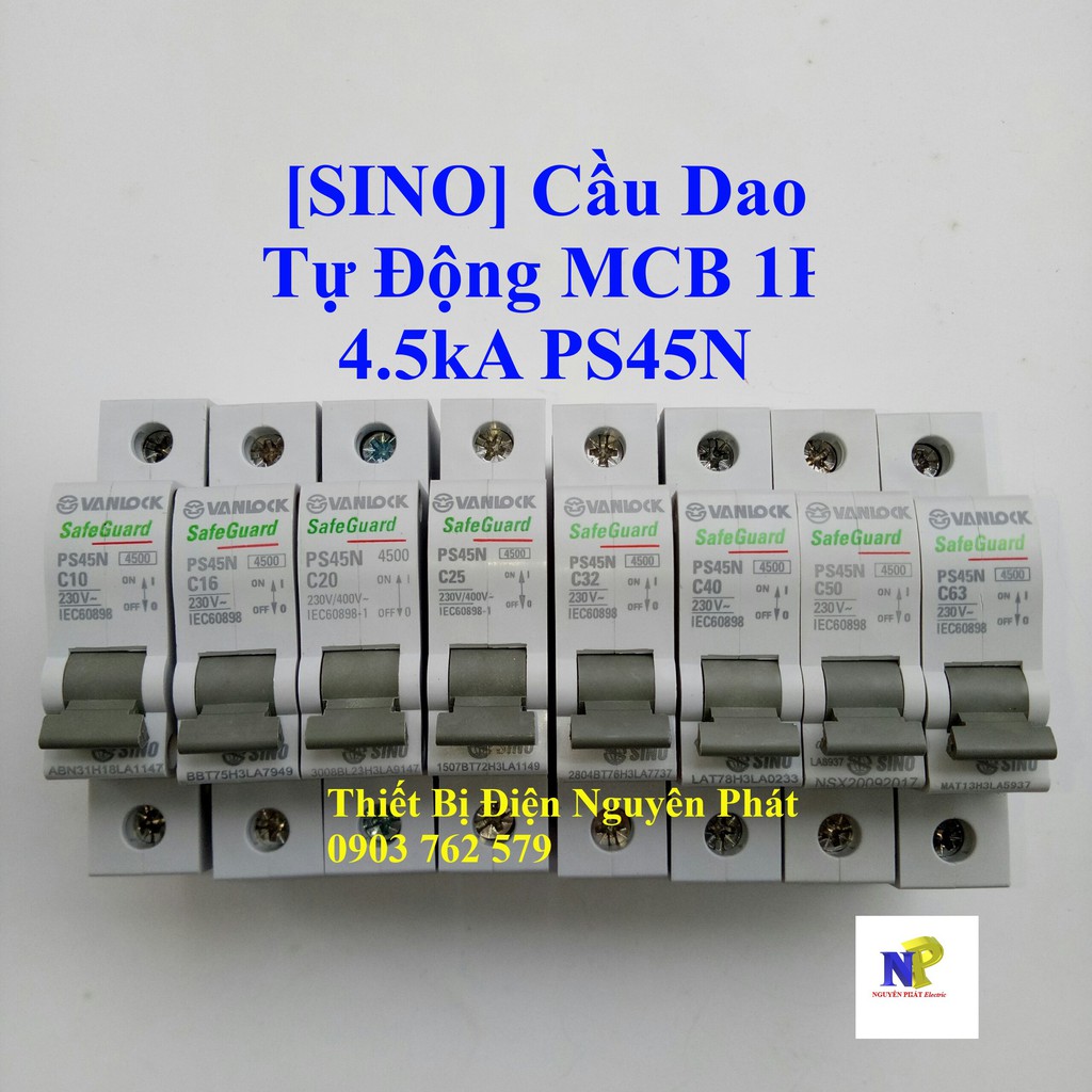 [SINO] Cầu Dao Tự Động MCB 1P (CB 1 Tép) 4.5kA PS45N | Shopee Việt Nam