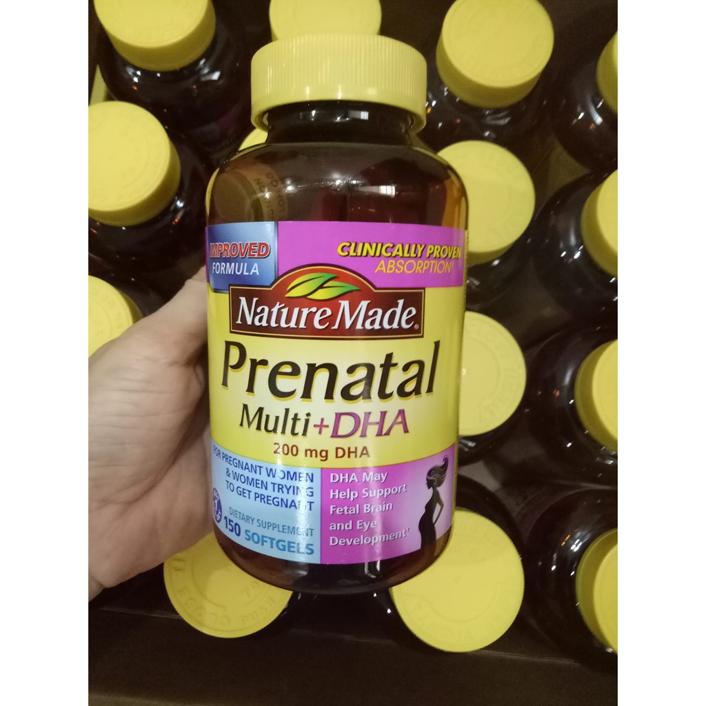 Thuốc bổ cho bà bầu của Mỹ Nature Made Prenatal multi + DHA 150 viên ...