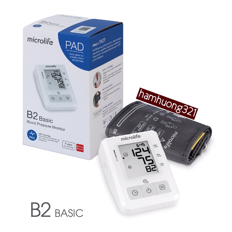 máy đo huyết áp điện tử Microlife ( model B2 Basic ) | Shopee Việt Nam