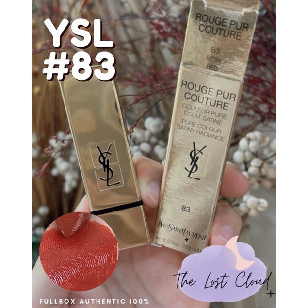 [BILL US 2022] Son YSL Rouge Pur Couture 83 Fiery Red AUTH Fullsize ...