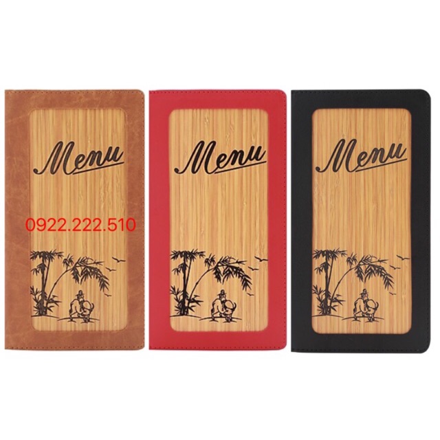 BÌA MENU GỖ 10-20 LÁ 2010 ( 16 x 29cm) | Shopee Việt Nam