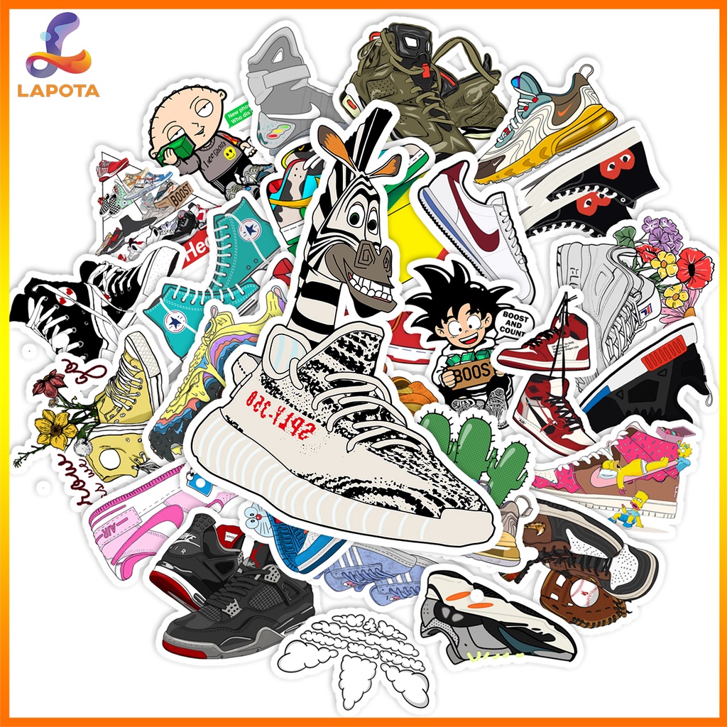 Set 50 cái Sticker Sneaker dán Laptop,Sticker Giày Thể Thao Jordan, Af1 ...