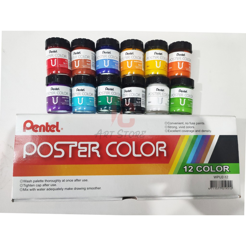 MÀU POSTER PENTEL BỘ 12 MÀU 30ML | Shopee Việt Nam