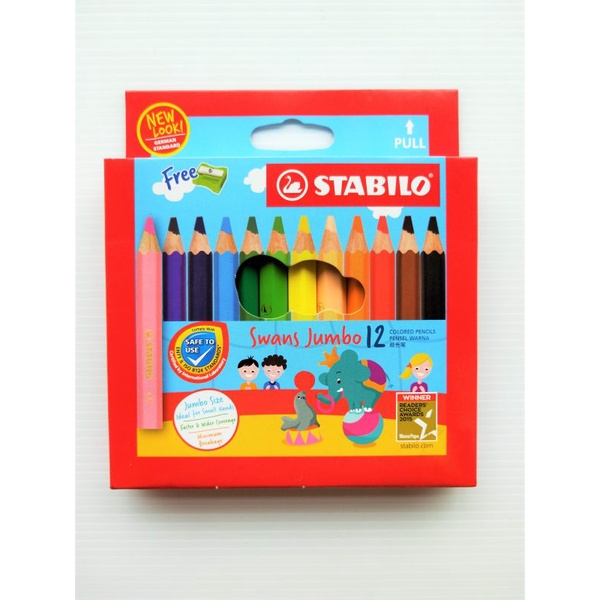 Bút chì màu Stabilo Swans Jumbo 1873J 12 màu | Shopee Việt Nam